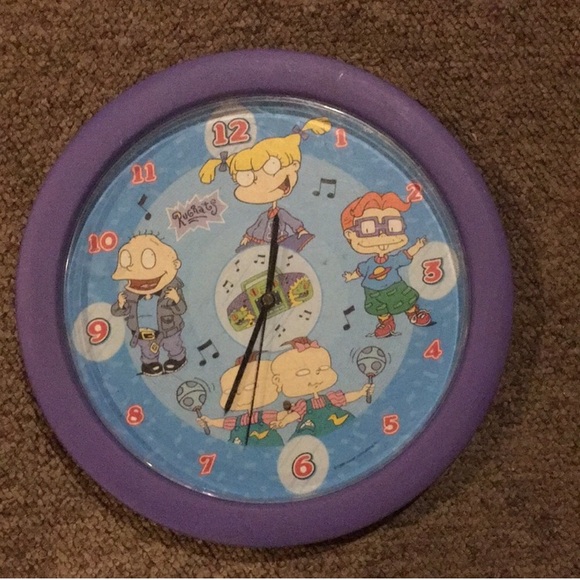 Nickelodeon | Toys | Oldschool Nickelodeon Purple Cartoon Wall Clock ...